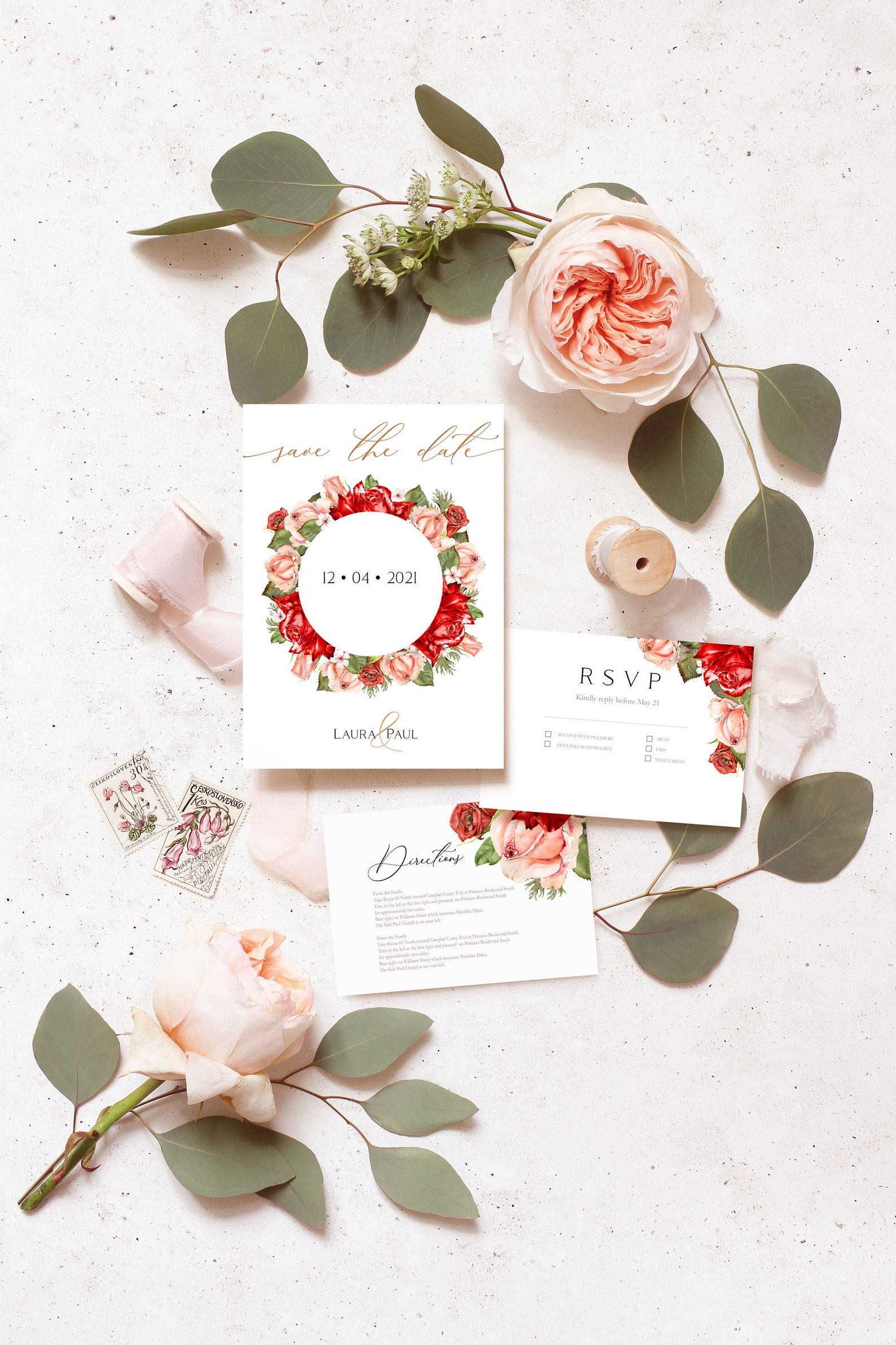 Watercolor Boho Roses Clipart Boho Pink and Red Roses Floral | Etsy