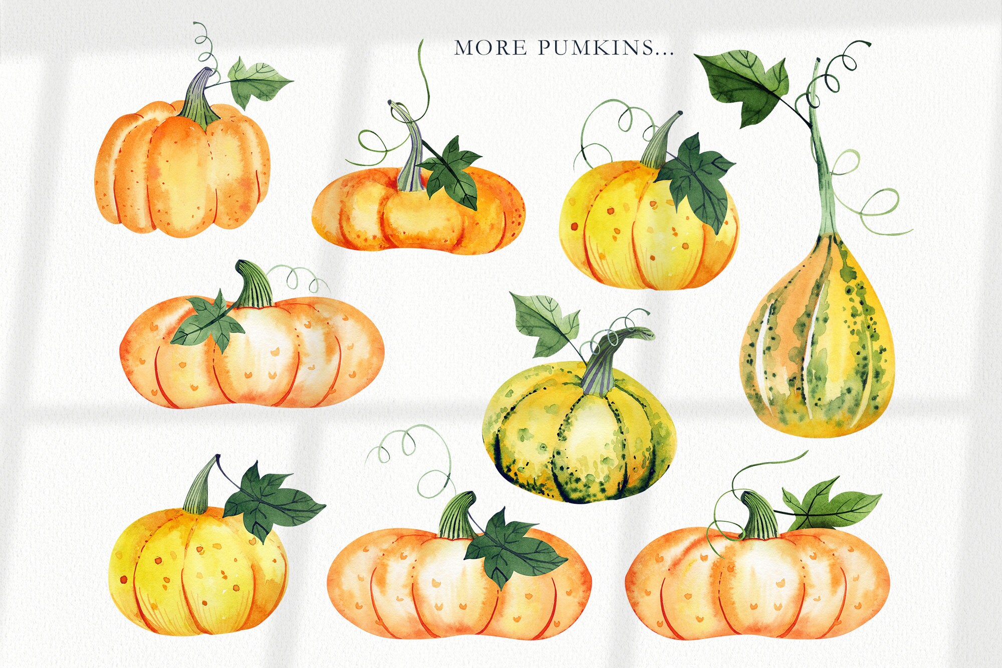 Watercolor Halloween Clipart Pumpkins Creator for Kids - Etsy