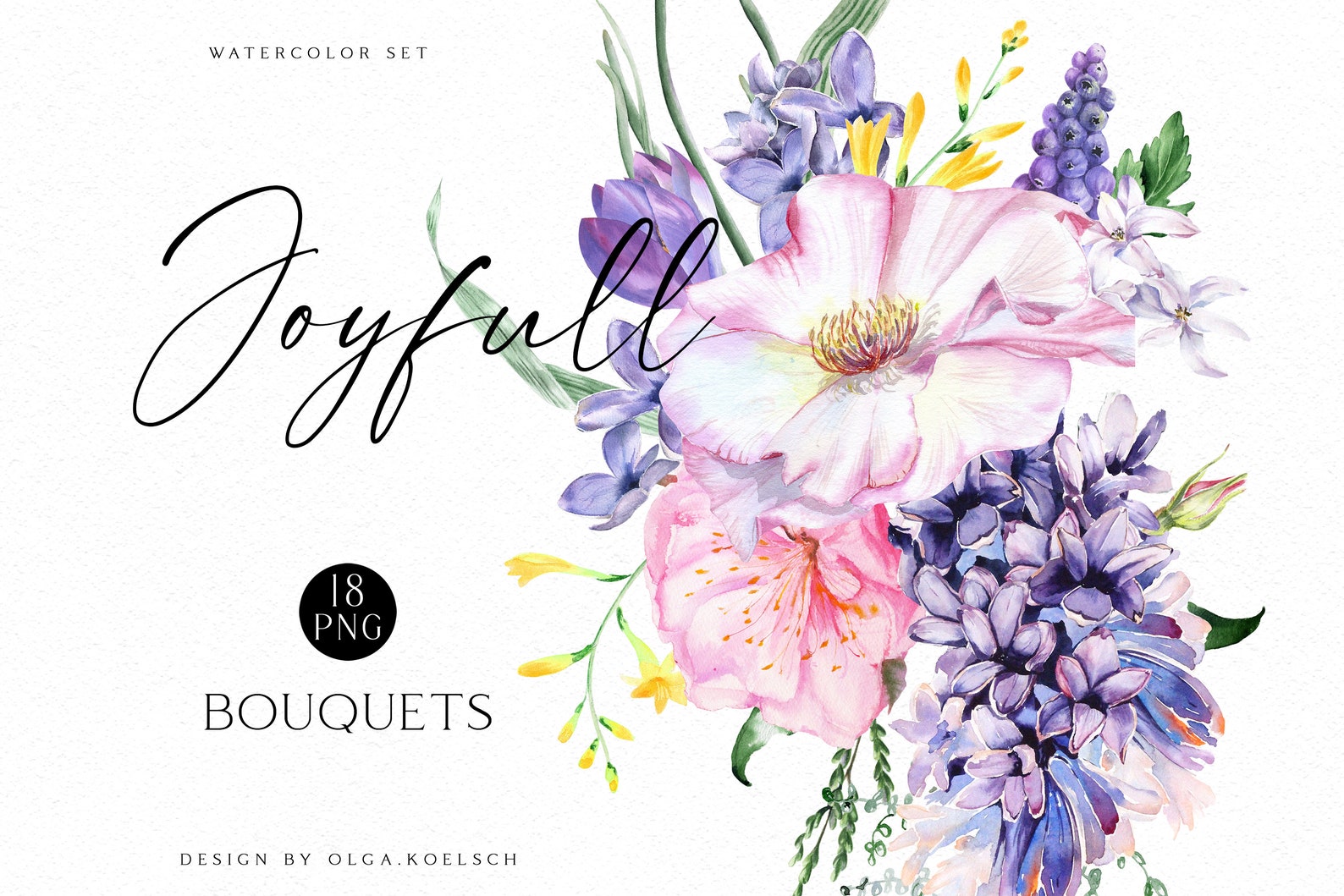 Watercolor Boho Flower Clipart Wedding Bouquets Png Digital - Etsy