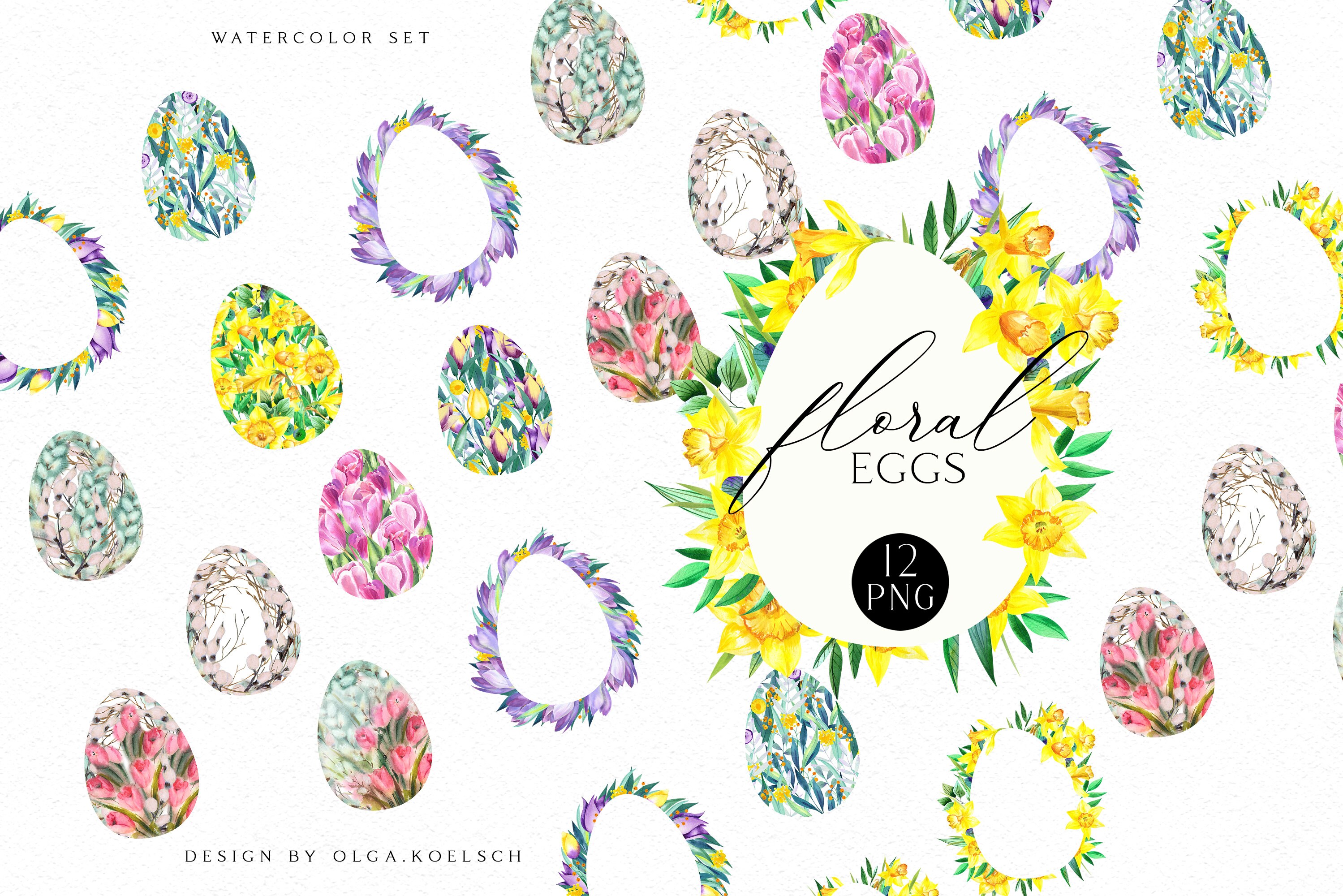 Watercolor Easter Egg Clipart Easter Cards Diy Easter Frames - Etsy