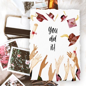 Graduation Clipart, Watercolor Graduation Clip Art. Grad Cap, School ...