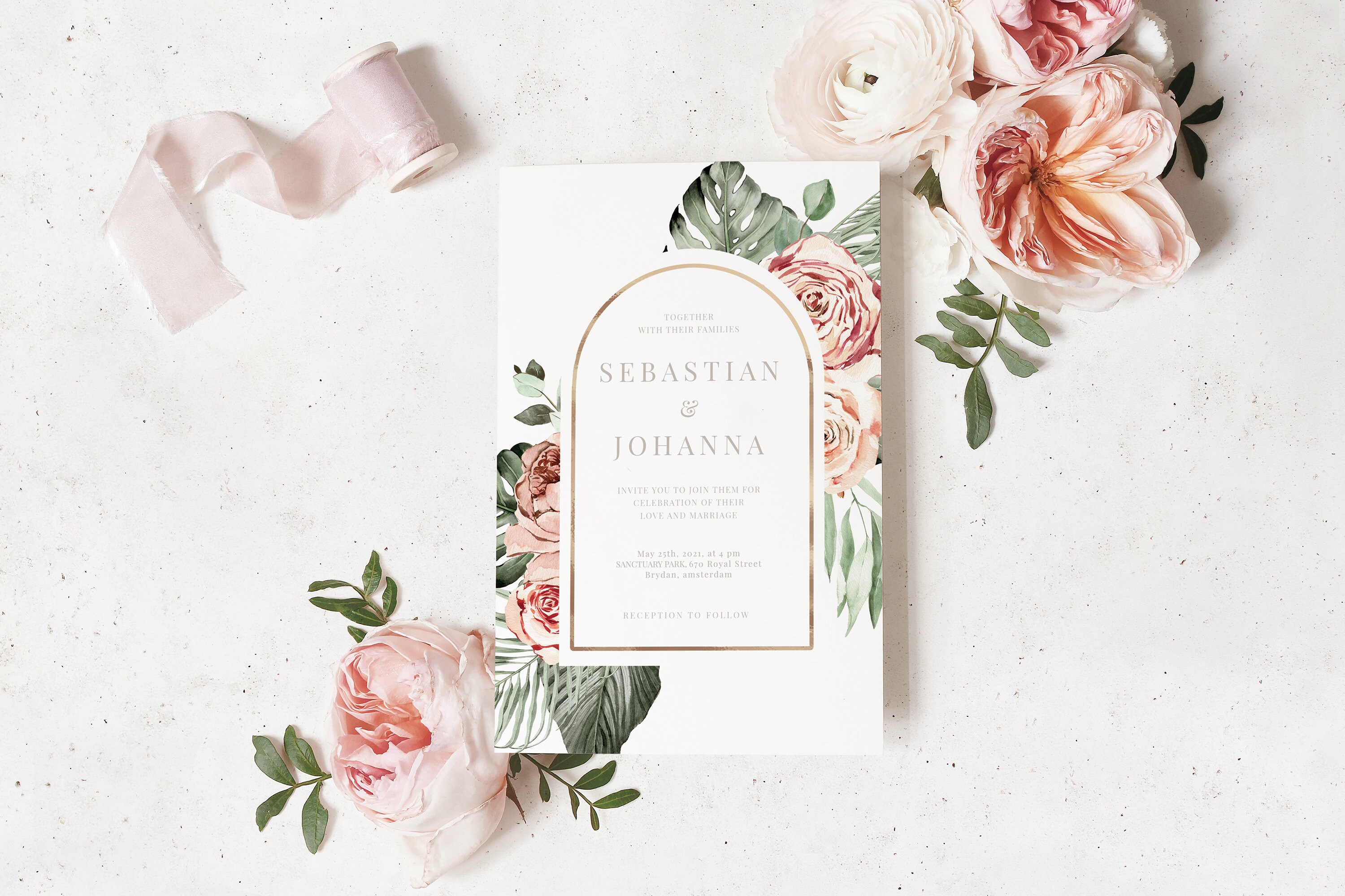 Boho Tropical Clipart Watercolor Boho Roses Border Clipart - Etsy