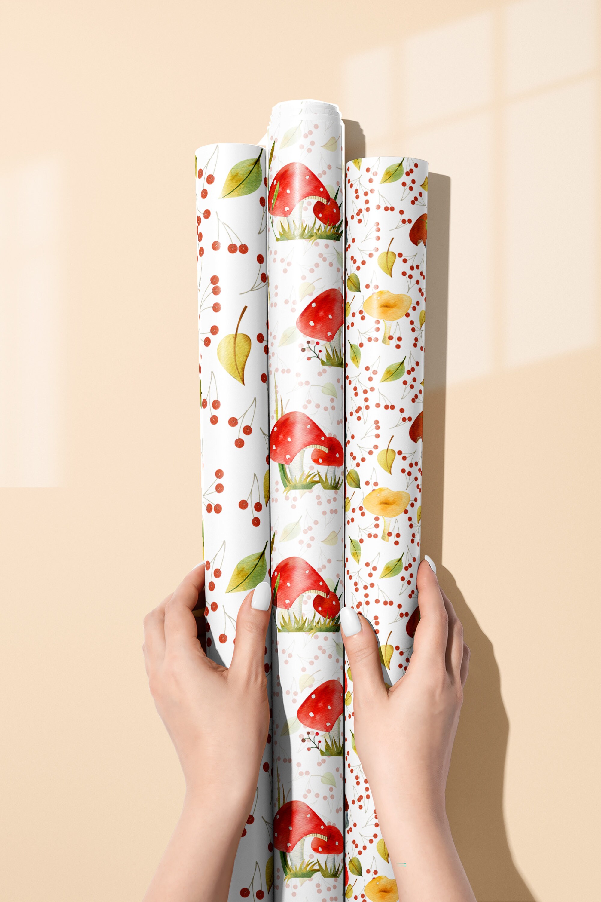 Mushroom Seamless Pattern for Fabric Watercolor Woodland - Etsy