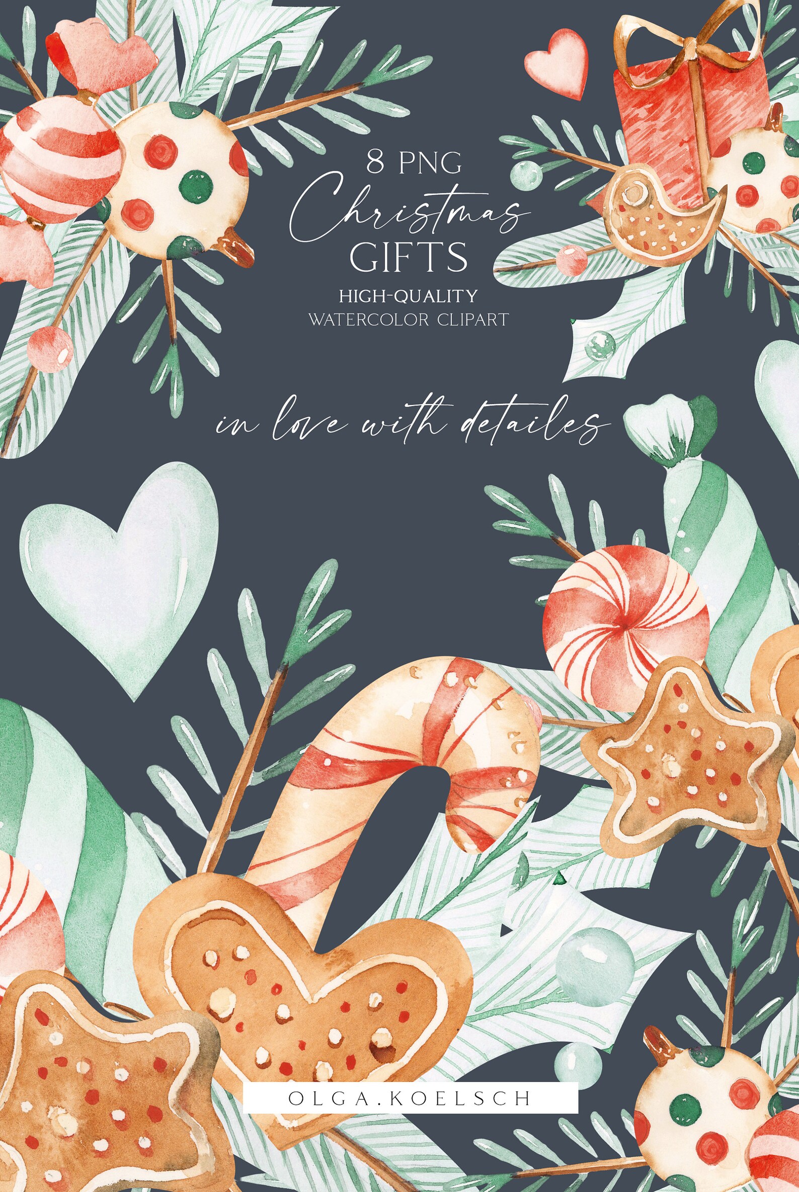 Watercolor Christmas Presents Clipart Gift Clipart for | Etsy