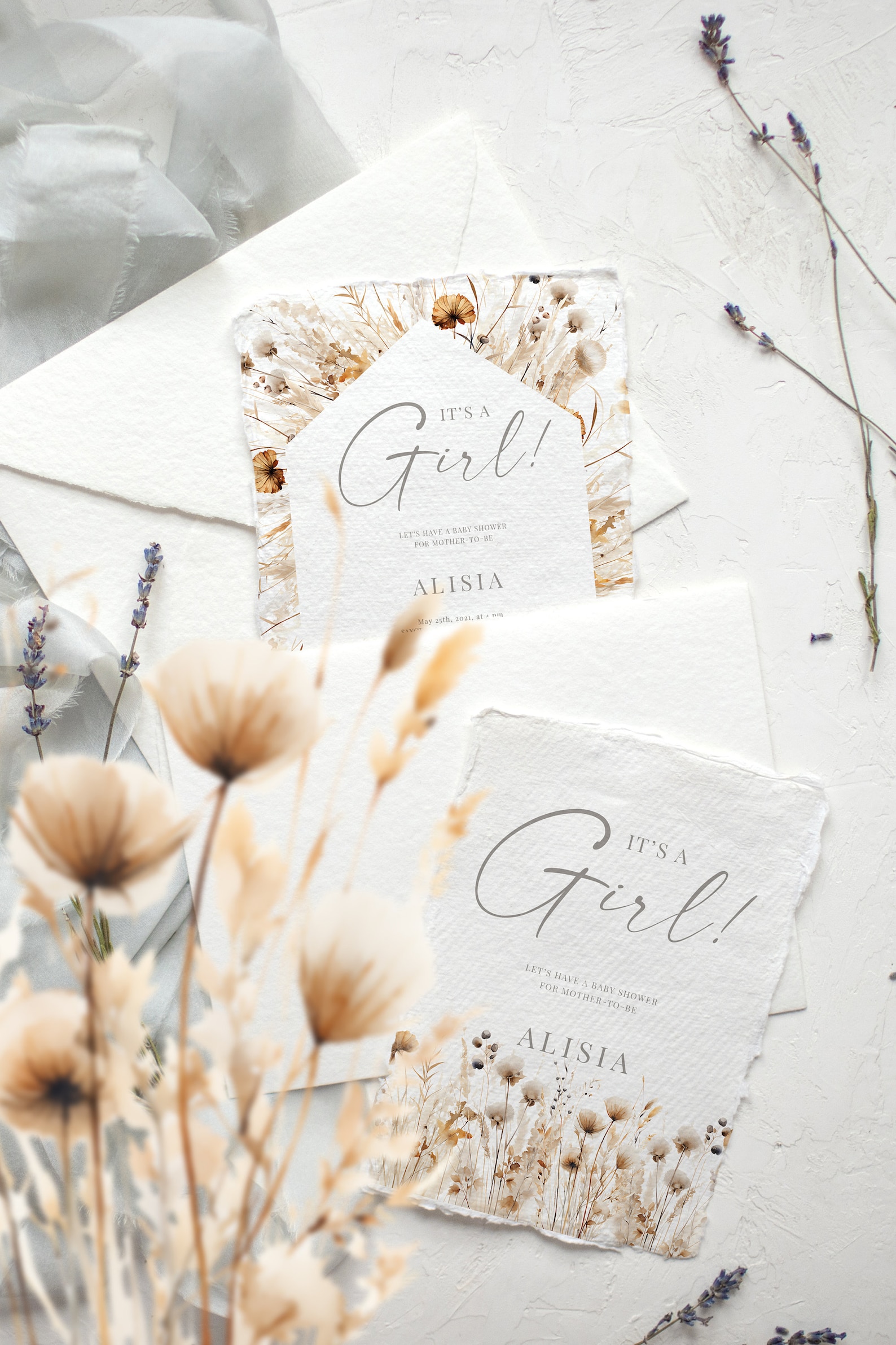 Watercolor Boho Floral Borders Clipart, Dried Wildflowers Frames Png ...