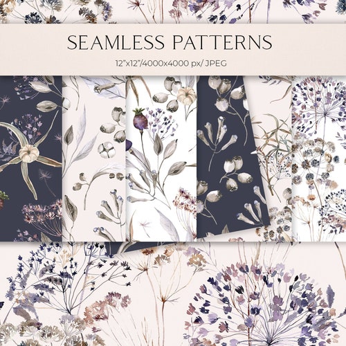 Seamless Floral Digital Paper Pastel Flowers Seamless - Etsy