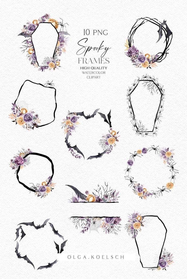 Halloween Bundle Witch Clipart With Black Cat Png - Etsy