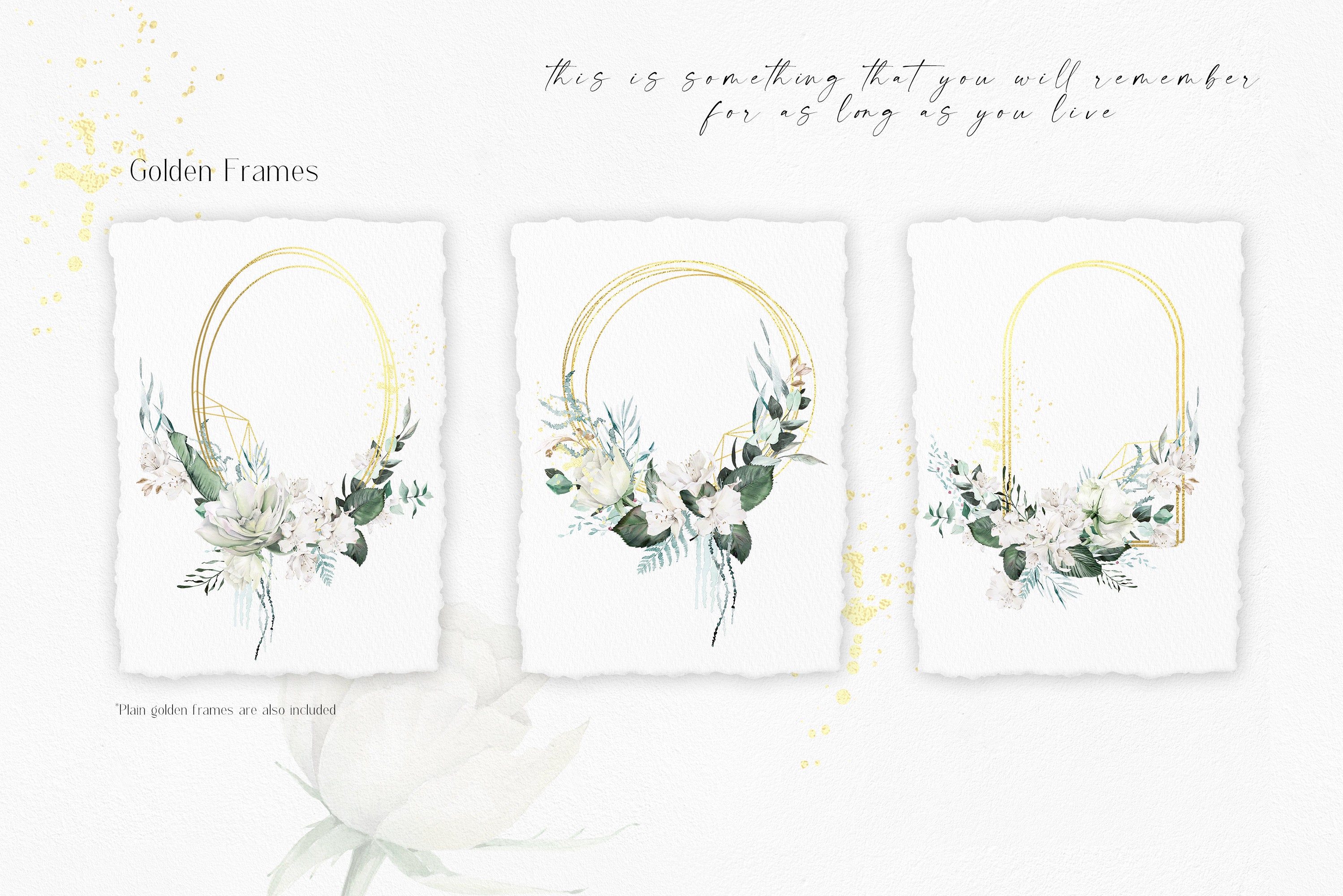 Watercolor White Flowers Clipart, Boho Greenery Clipart With White ...