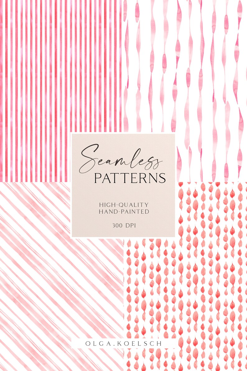 Watercolor Pink Seamless Pattern for Fabric Pink Coordinates - Etsy