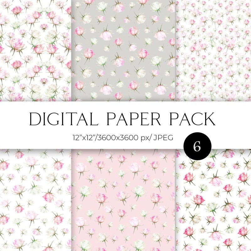Roses Digital Paper - Etsy