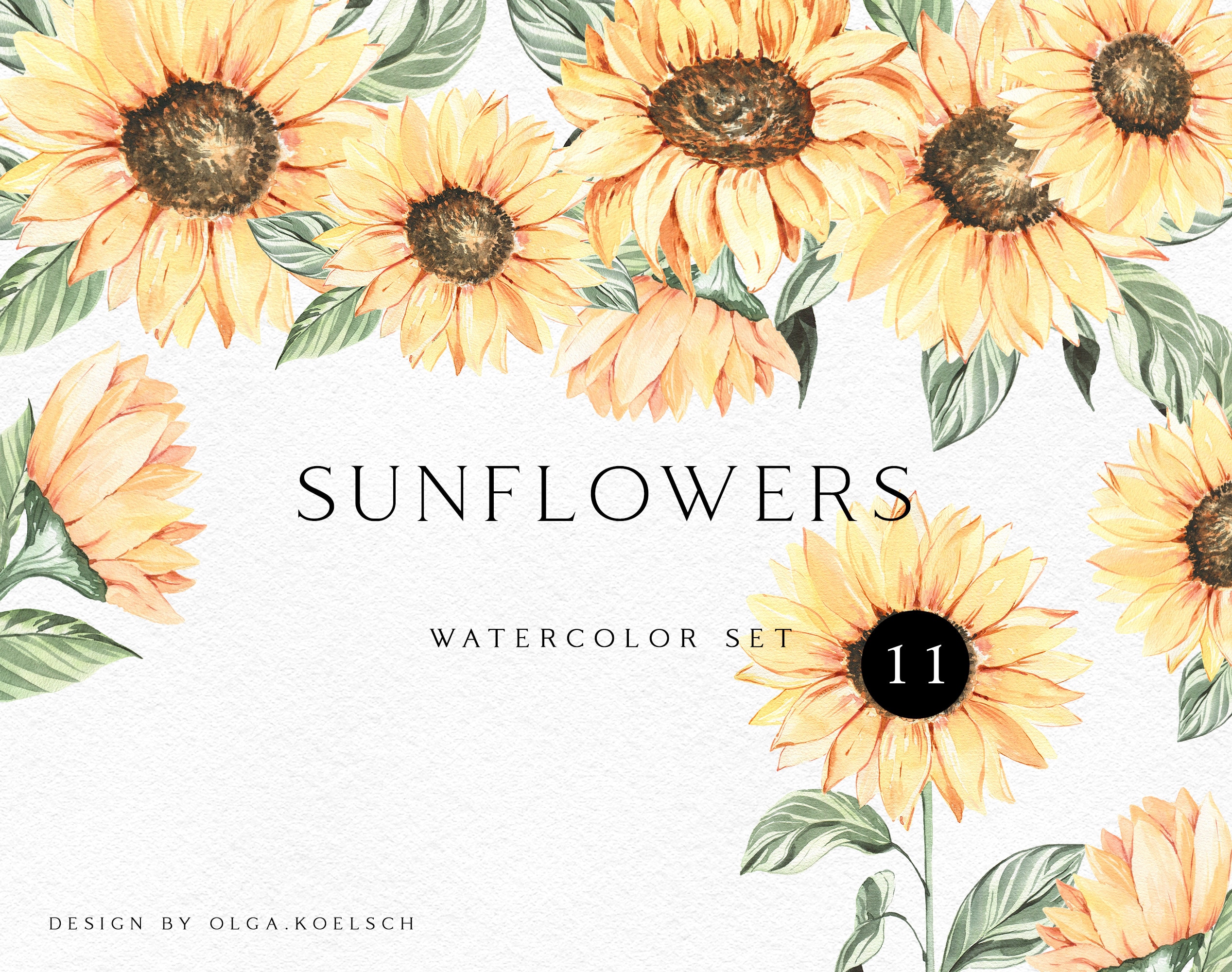 Watercolor Sunflower Clipart Boho Sunflower Png for Wedding - Etsy