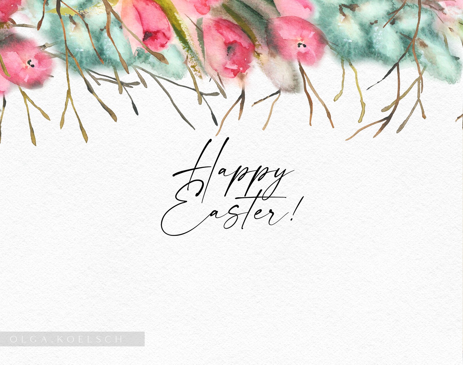 Watercolor Easter Frame Clipart Spring Flower Borders - Etsy