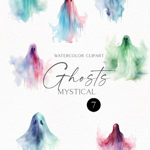 Watercolor Ghosts Clipart for Scary Halloween, Printable Gothic ...
