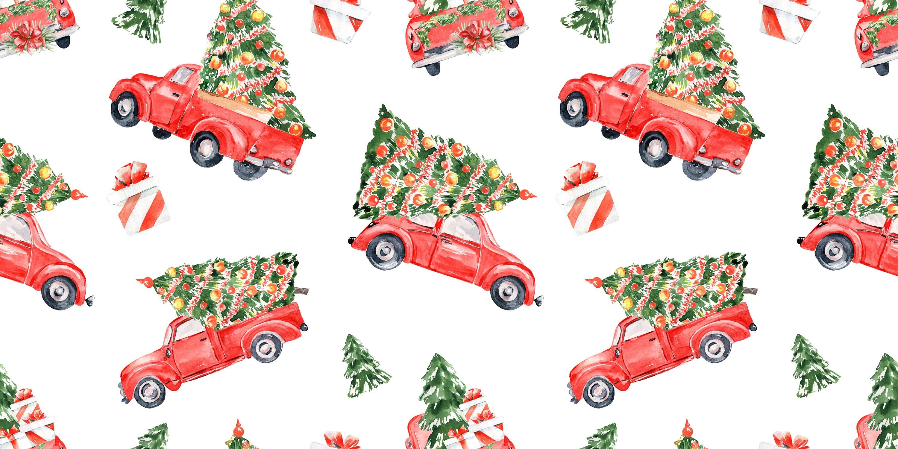 Red Christmas Truck Seamless Pattern for Fabric Seamless - Etsy
