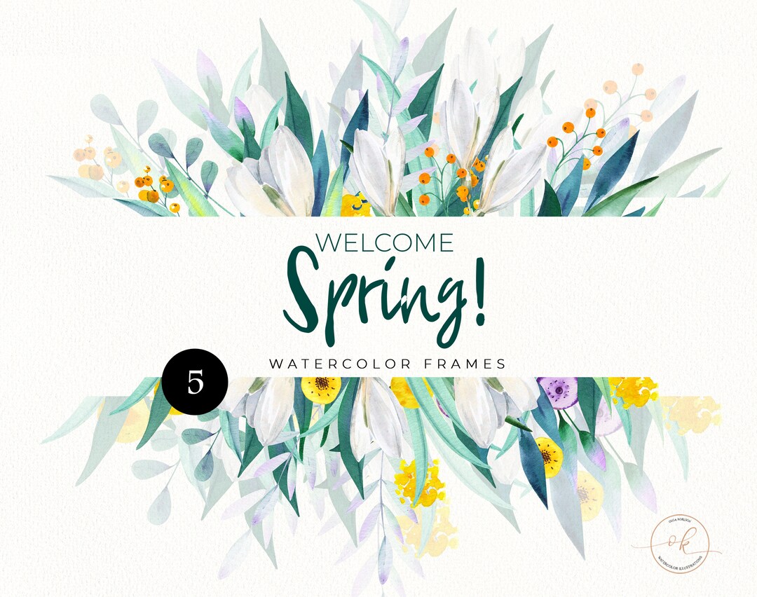 Watercolor Spring Floral Clipart, Snowdrops Clipart, Watercolor ...