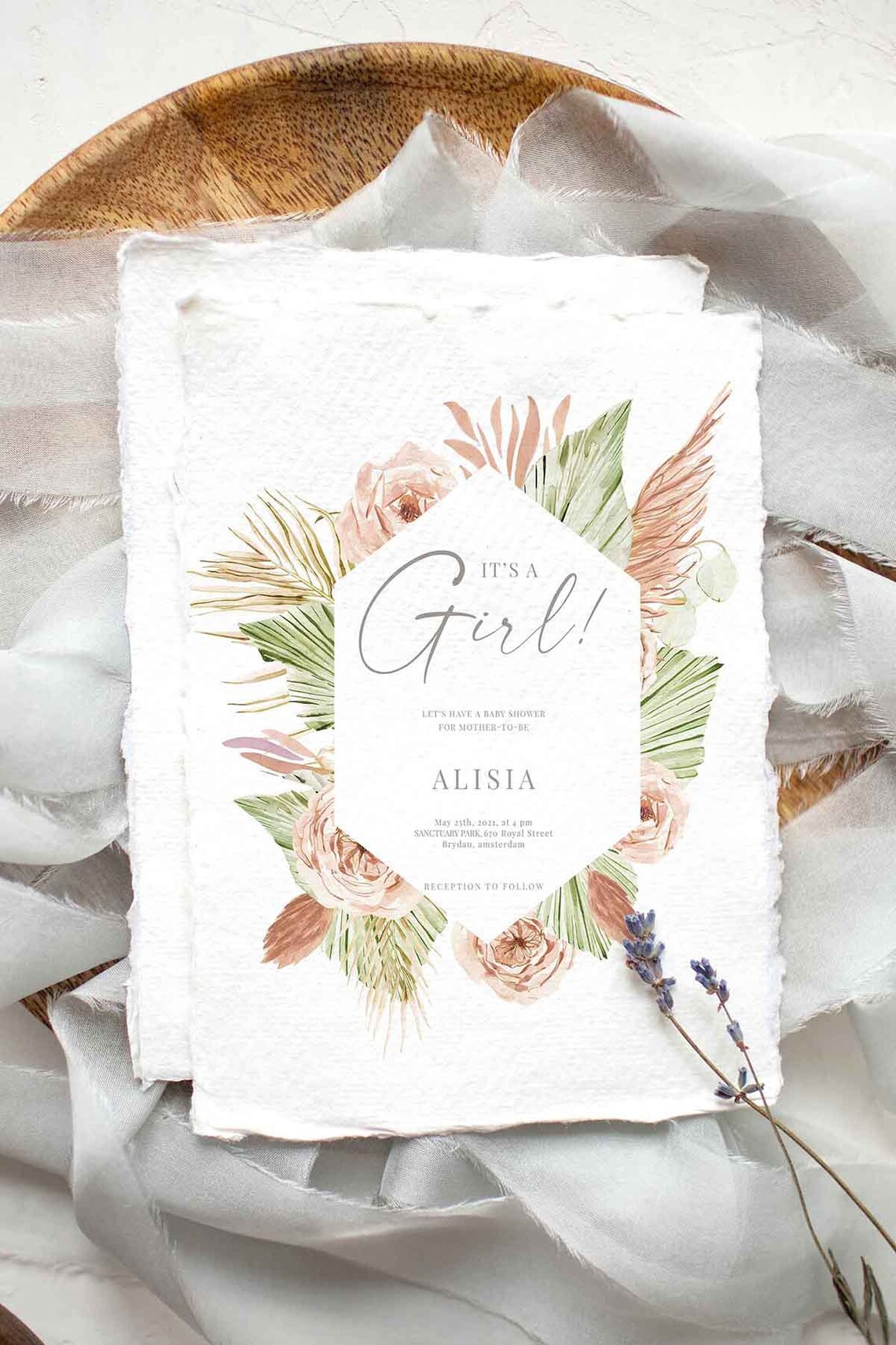 Watercolor Boho Floral Frame Dried Flower Logo Png Tropical - Etsy