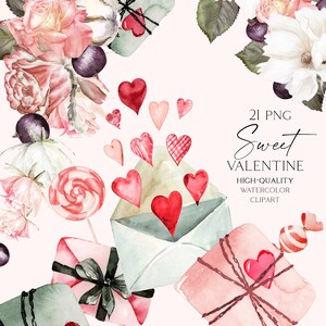 Pink Heart Png, Watercolor Valentine Clipart, Pink Floral Heart Clipart ...