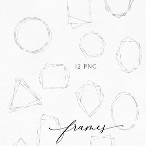 Silver Geometric Frames Png. Silver Polygonal Glitter Frame Clipart ...