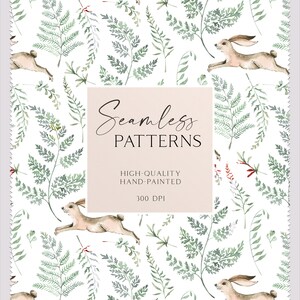 Woodland Seamless Pattern for Fabric, Watercolor Forest Animals ...
