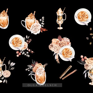 Watercolor Coffee Clipart, Fall Coffee Mug Png, Coffee Clip Art With ...