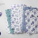 Dusty Blue Flower Seamless Pattern for Fabric, Lilac Boho Digital Paper ...