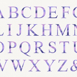 Lavender Watercolor Alphabet Clipart, Floral Wedding Letters (PNG, PDF ...