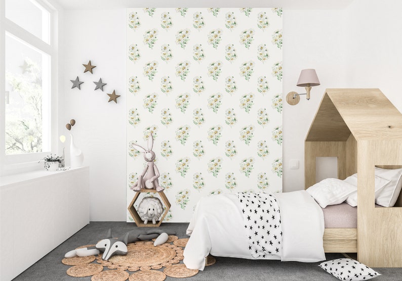 Watercolor Daisy Digital Paper, Boho Daisies Seamless Pattern for ...