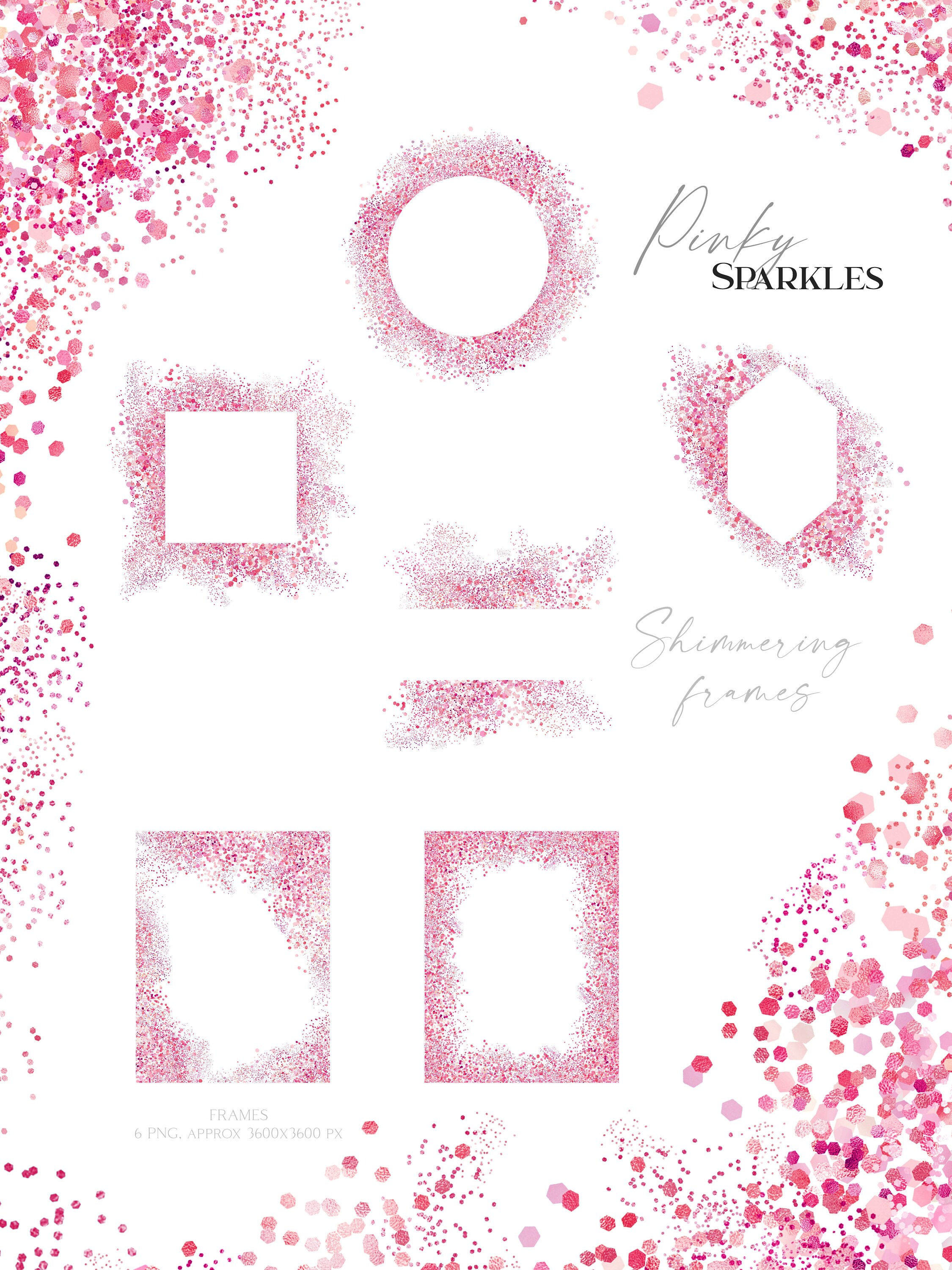 Valentine Glitter Holographic Digital Frames Pastel Pink | Etsy