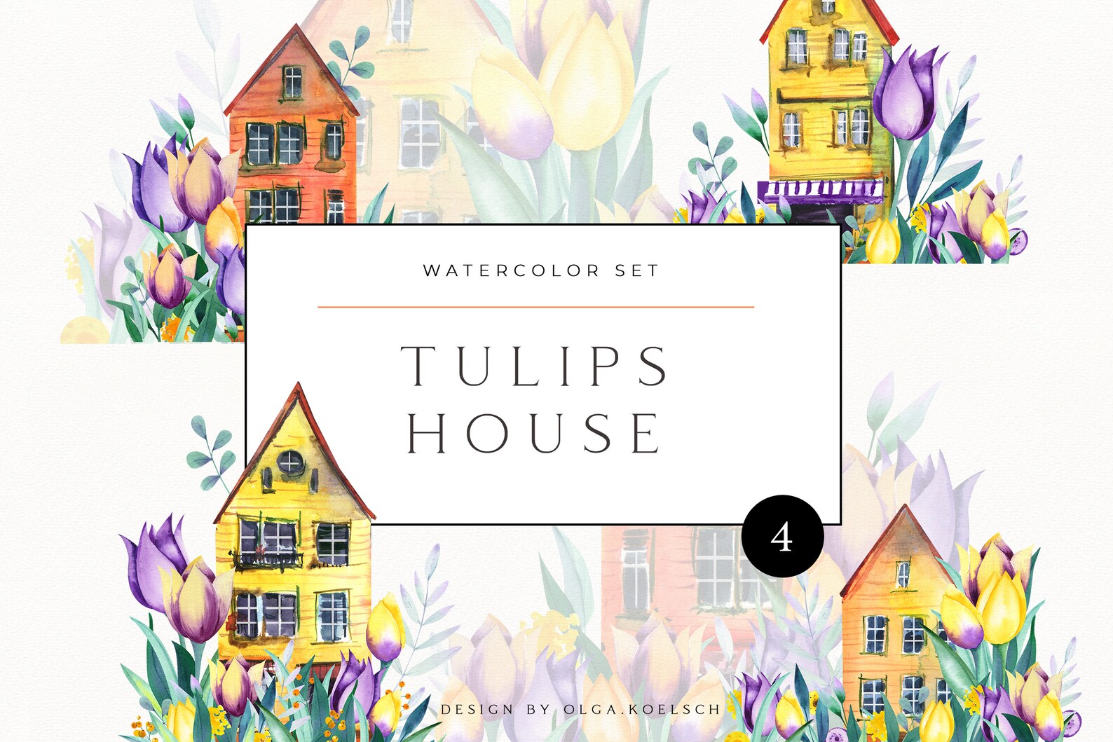 Spring Watercolor House Clipart Cute Hand Painted Houses With - Etsy