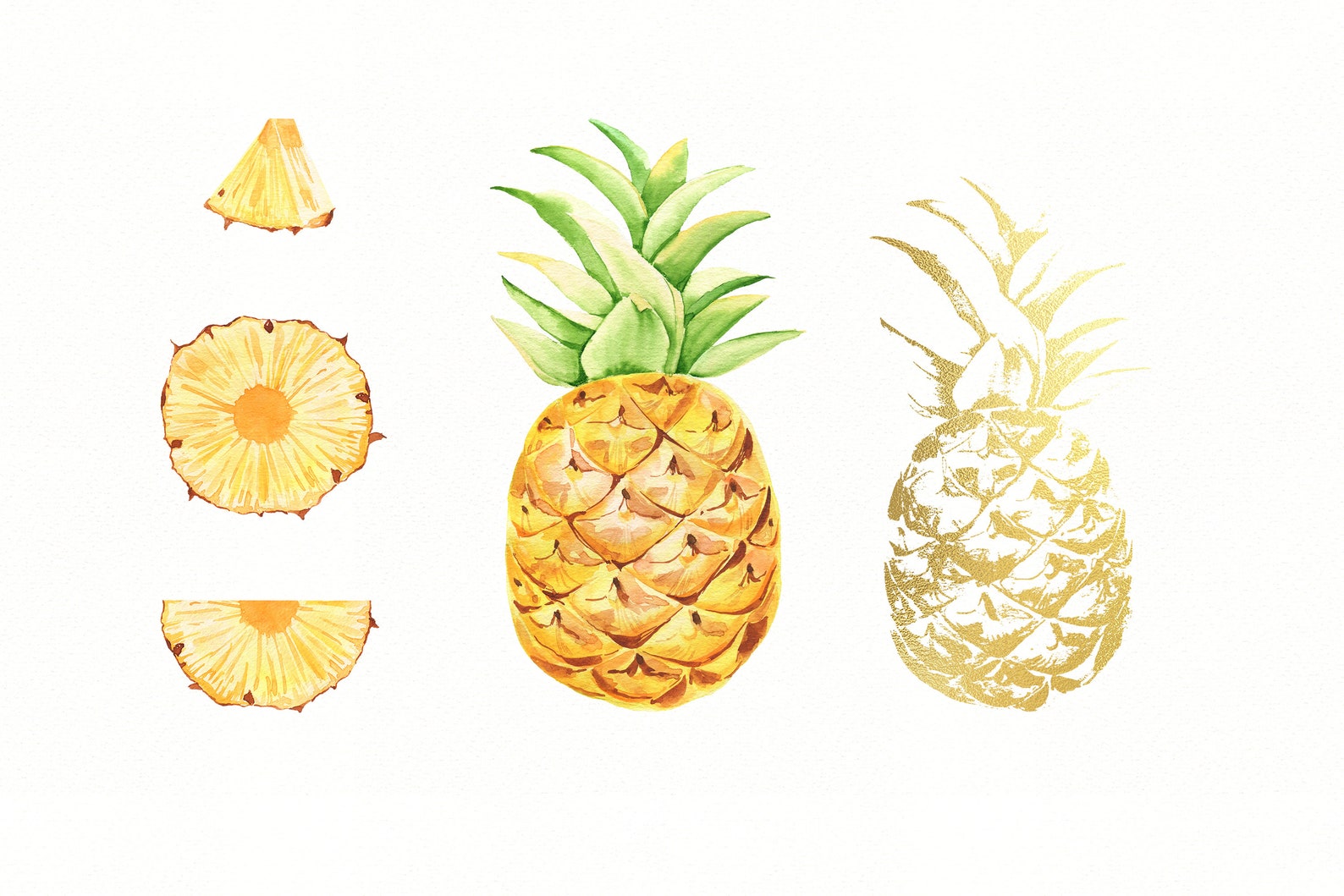 Watercolor Pineapple Clipart. Cute Pineapple Png. Tropical Fruits ...