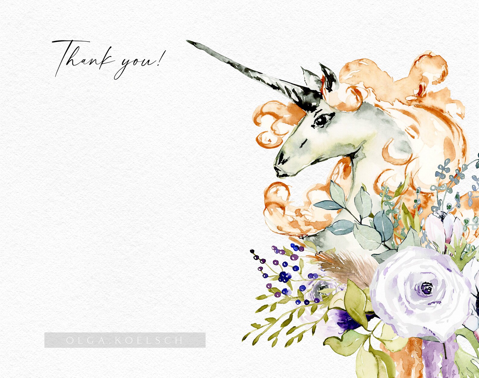 Watercolor Unicorn Clipart Girl Birthday Unicorn Decoration - Etsy