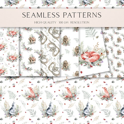 Watercolor Garden Digital Paper Gardening Seamless Pattern - Etsy