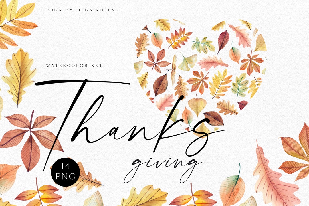 Watercolor Thanksgiving Clipart, Fall Wreath Clipart, Autumn ...
