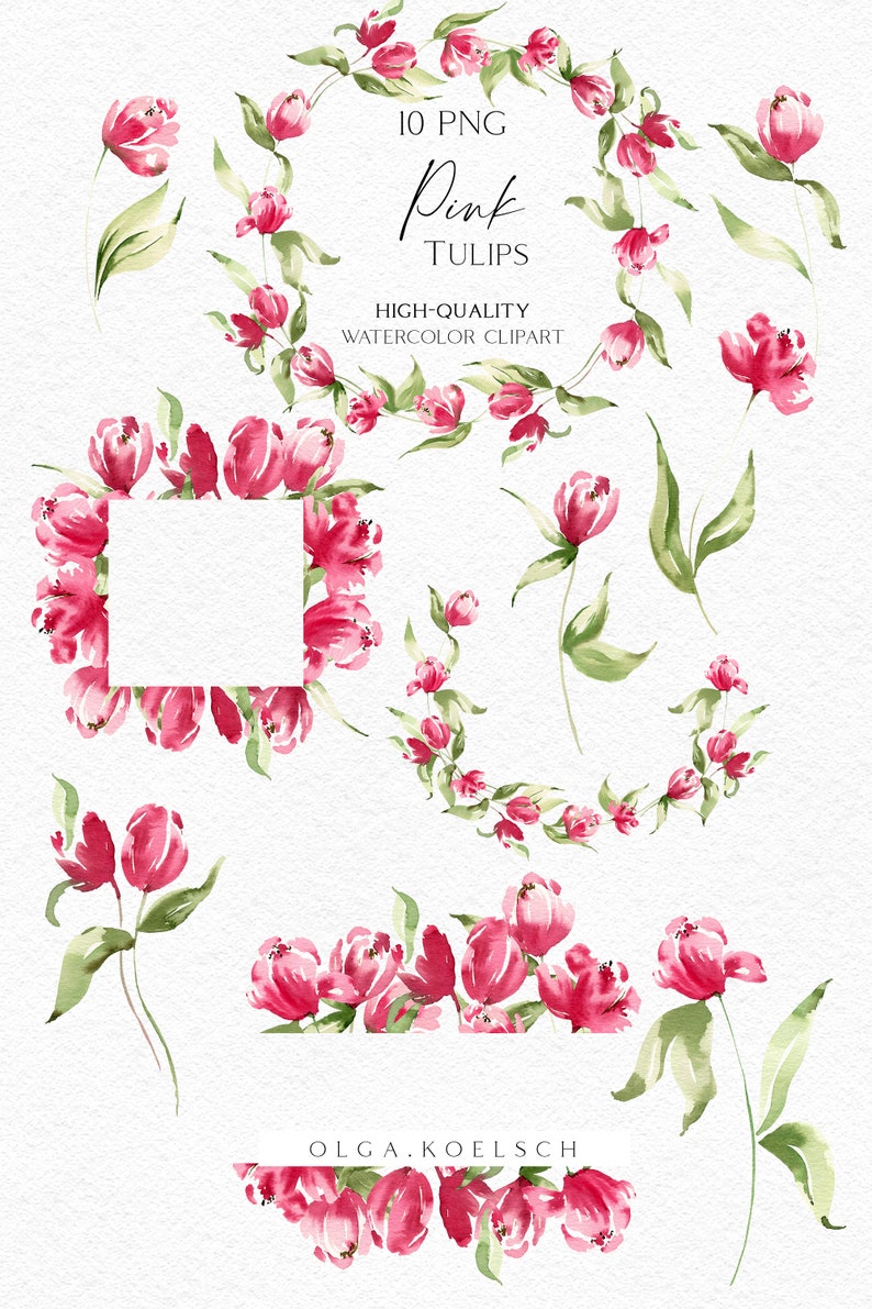 FREEBIE Clipart Watercolor Boho Flowers Clipart Wedding Pink - Etsy