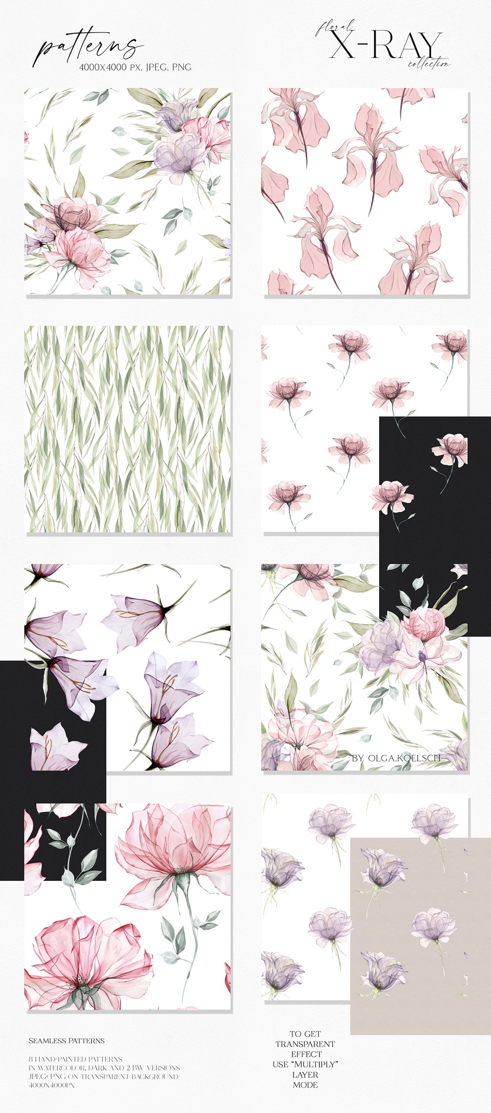Boho Roses Clipart Dusty Pink Watercolor Floral Borders - Etsy