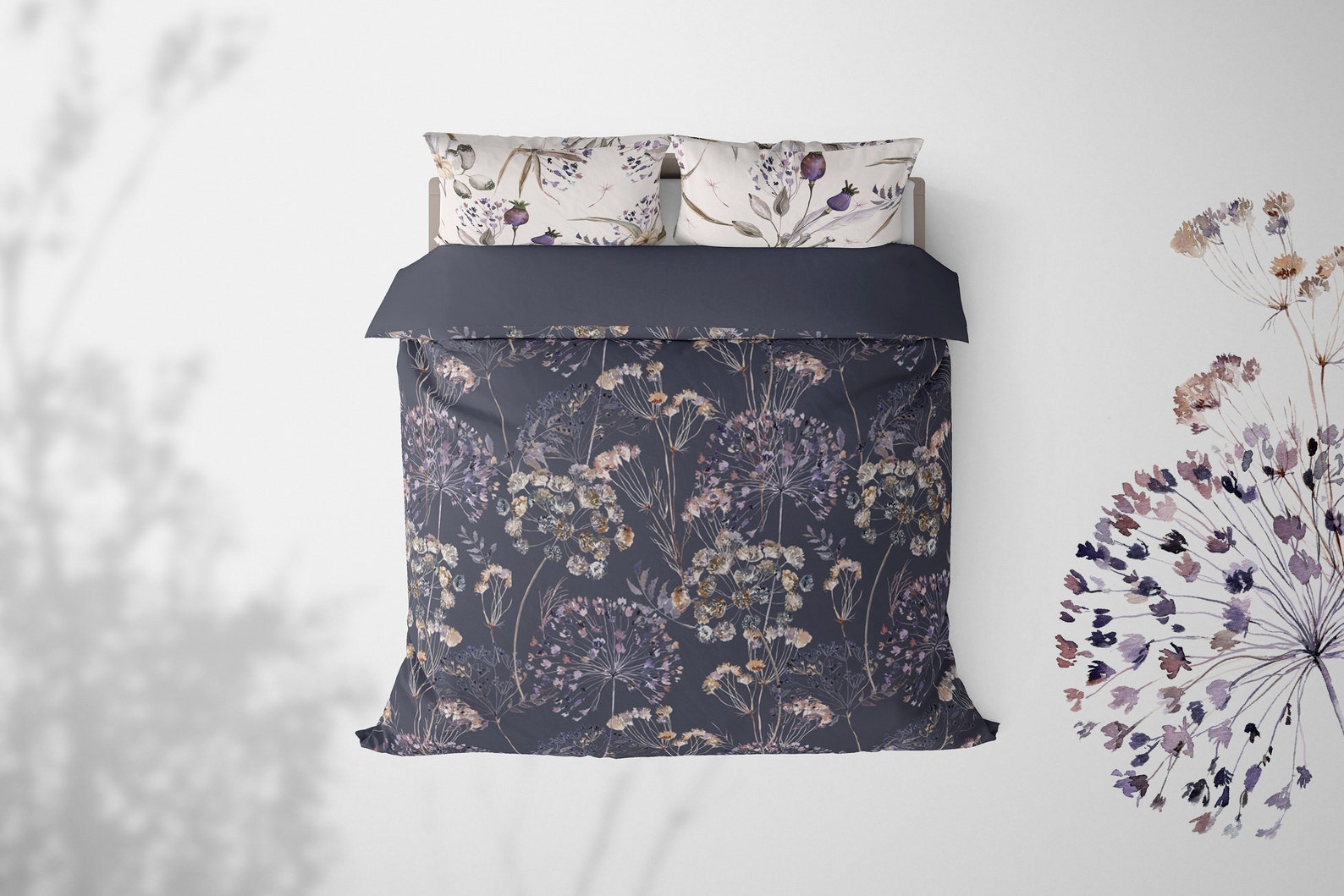 Boho Flowers Watercolor Digital Paper, Flower Seamless Pattern for ...