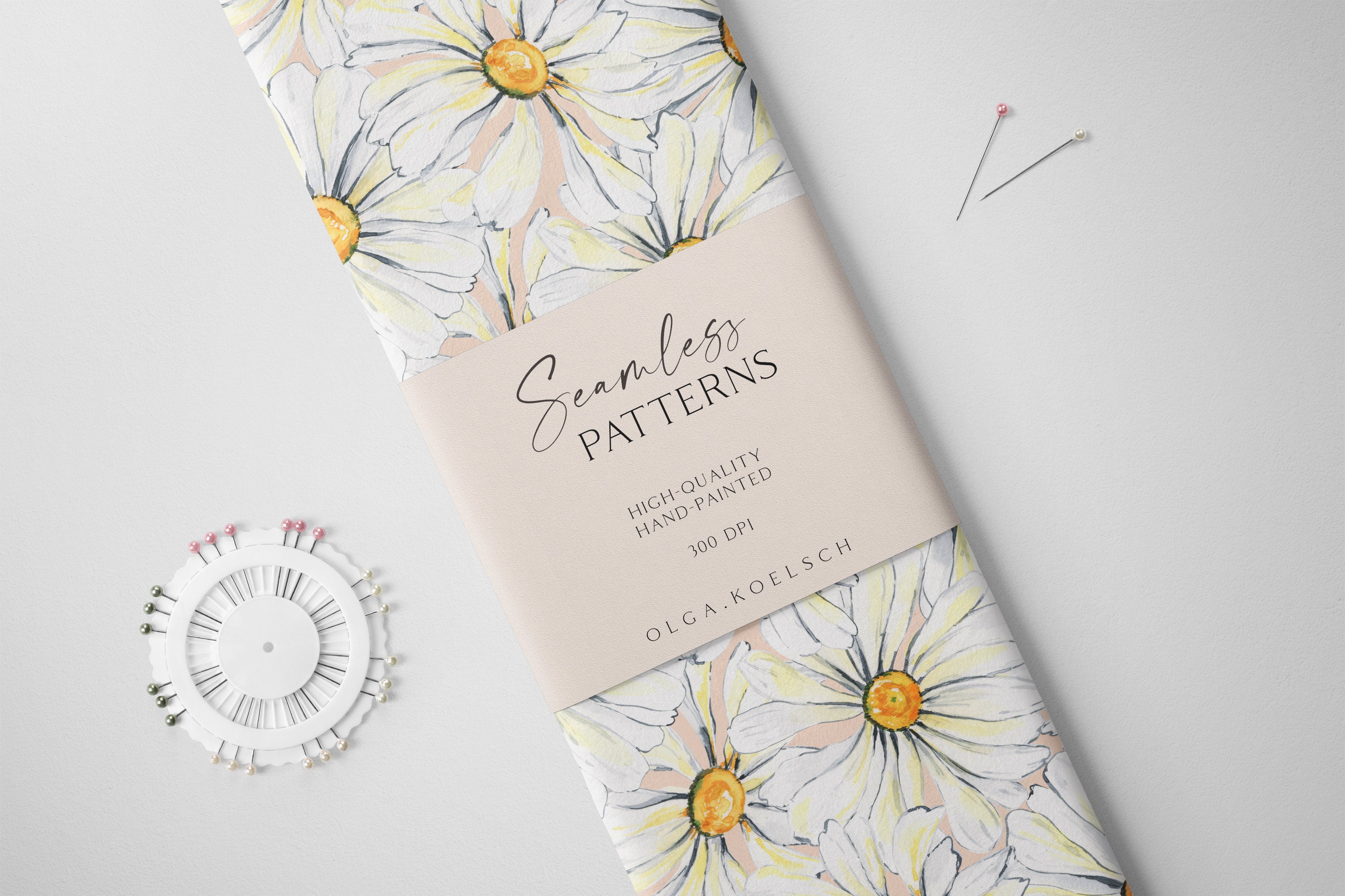 Watercolor Daisy Digital Paper Boho Daisies Seamless Pattern | Etsy