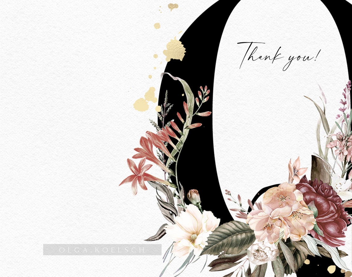 Boho Burgundy Wedding Alphabet Clipart, Watercolor Blush and Burgundy ...