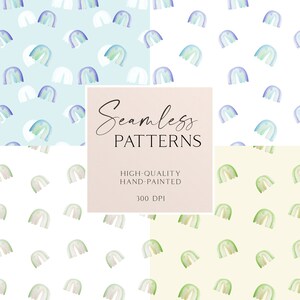 Boho Rainbow Pattern for Fabric, Cute Rainbow Pastel Seamless Digital ...