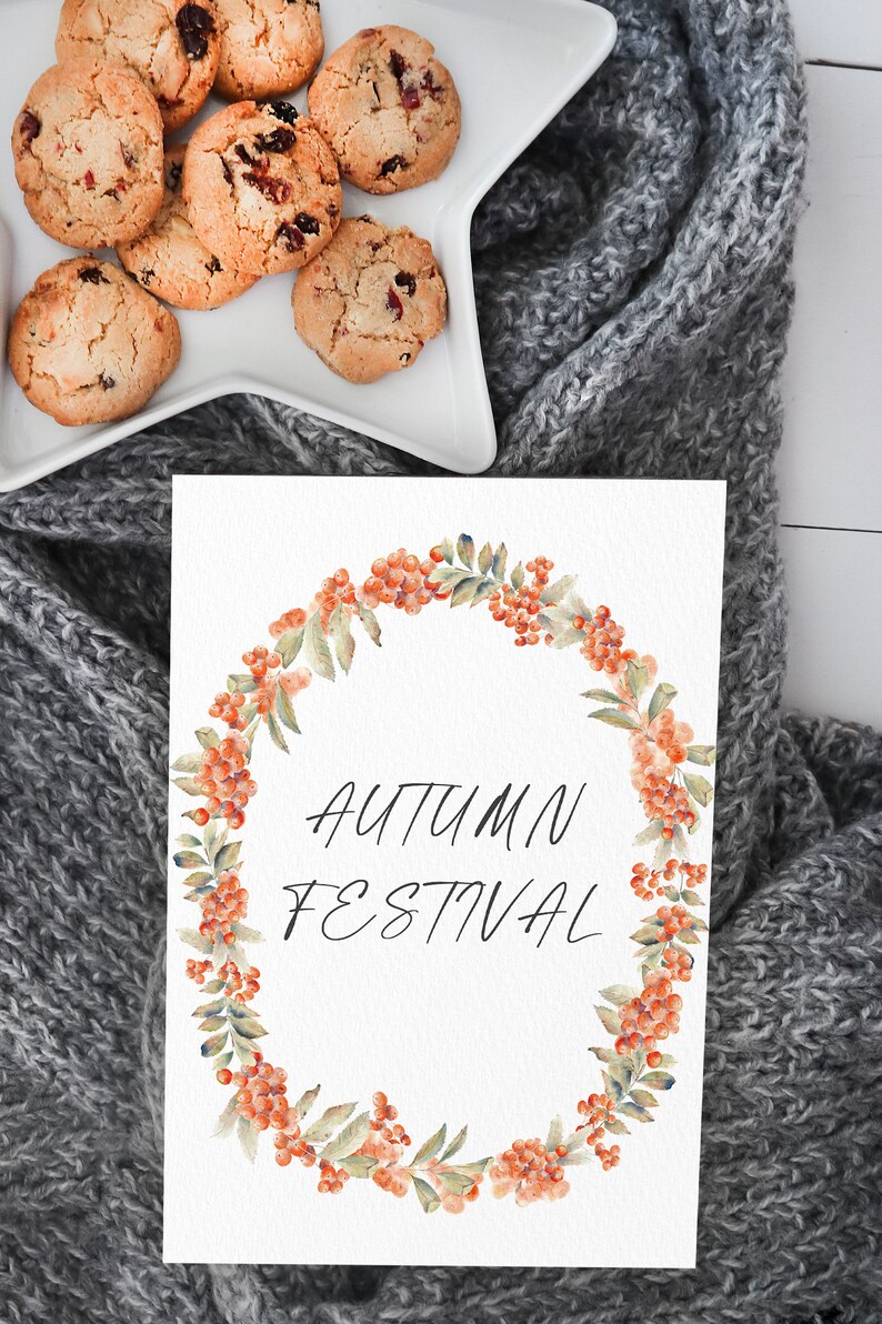 Boho Fall Clipart Watercolor Rowan Clipart Autumn Frames | Etsy