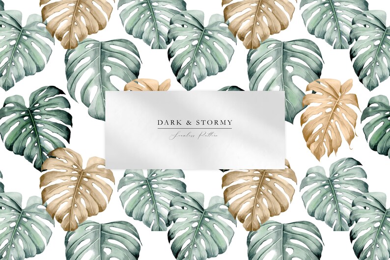 Watercolor Boho Tropical Digital Paper Pack. Boho Seamless Pattern With ...