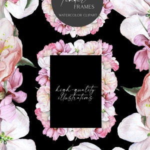 FREEBIE Clipart, Watercolor Boho Flowers Clipart, Wedding Pink Floral ...