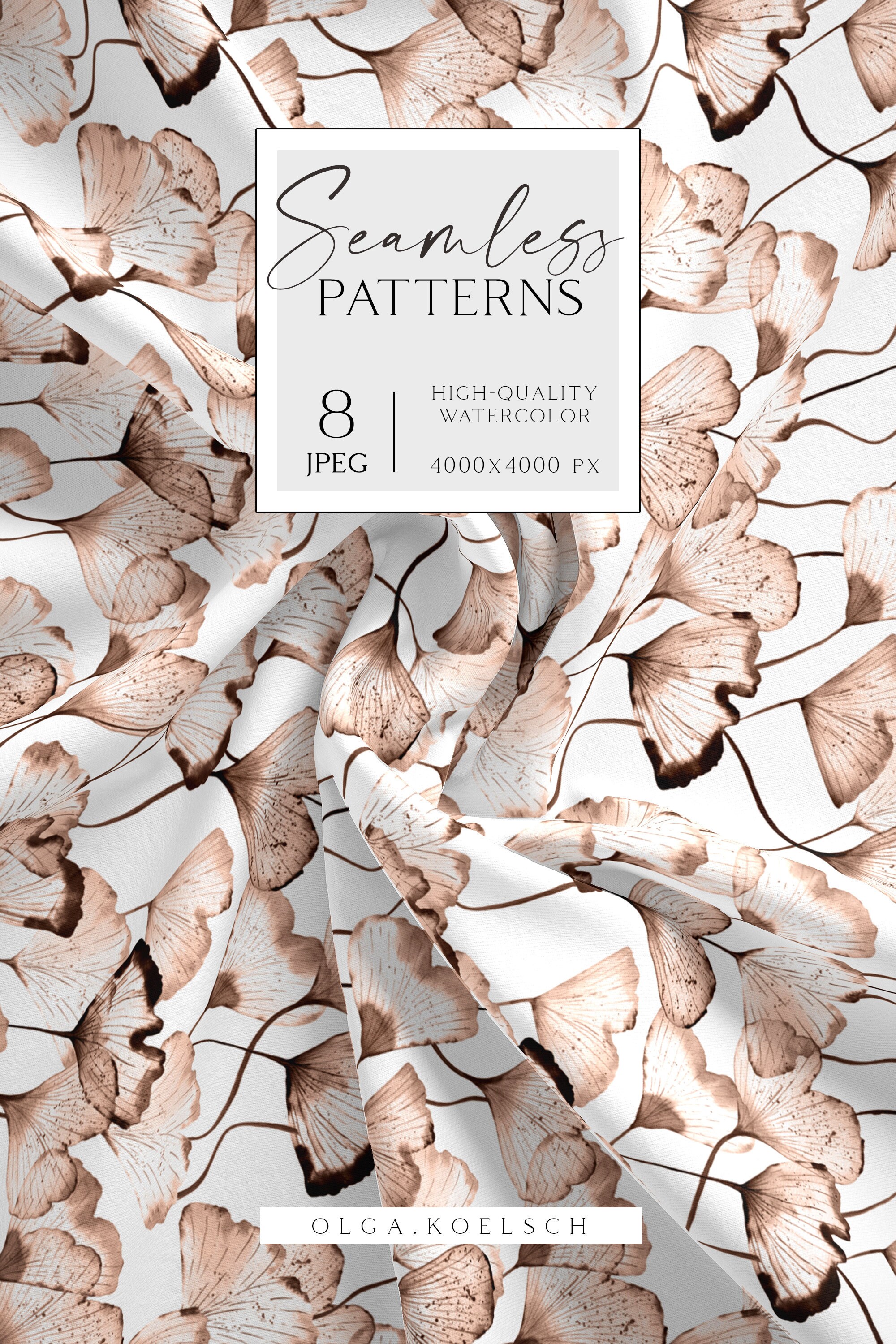 Boho Seamless Pattern for Fabric Watercolor Flower Seamless | Etsy