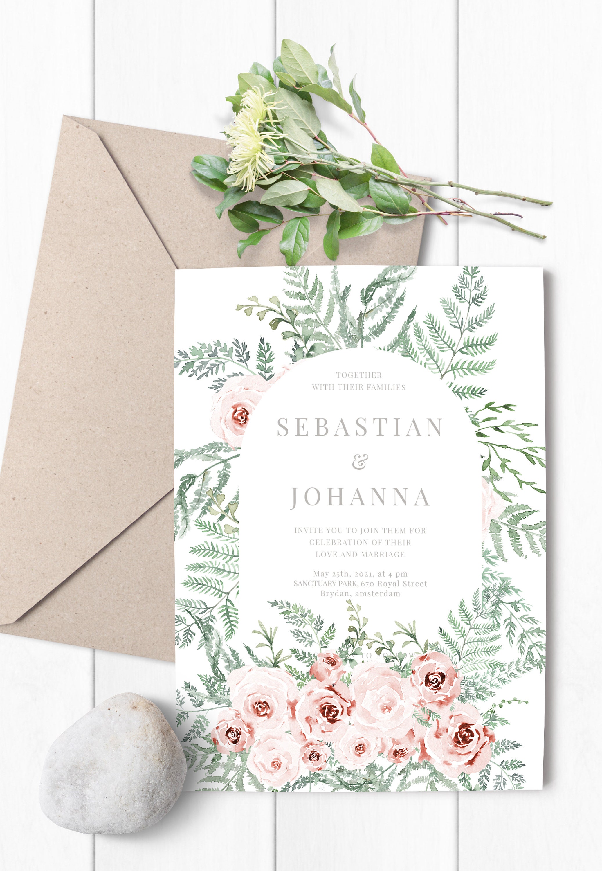 Boho Roses Frame Clipart, Watercolor Pink Floral Borders Png, Wedding ...