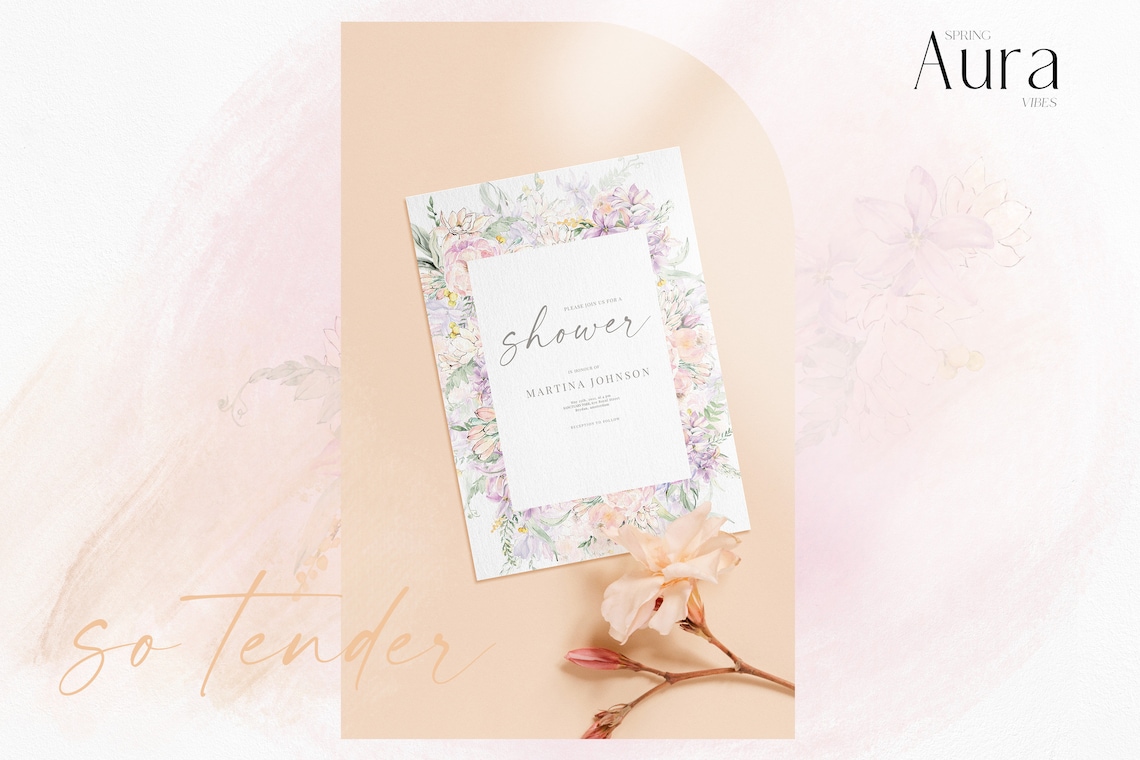 Watercolor Pink Flower Frames Clipart Spring Floral Wreath - Etsy