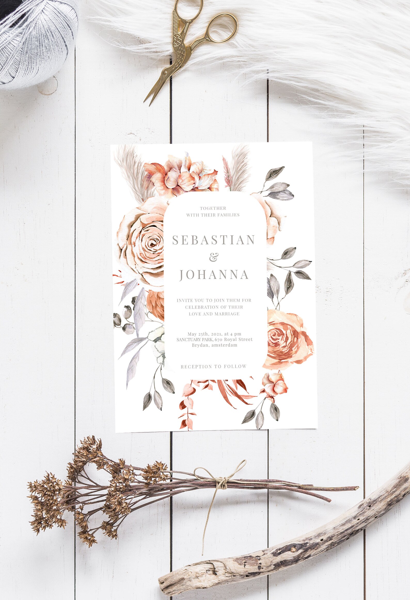 Watercolor Boho Roses Clipart. Boho Floral Frames Png. | Etsy