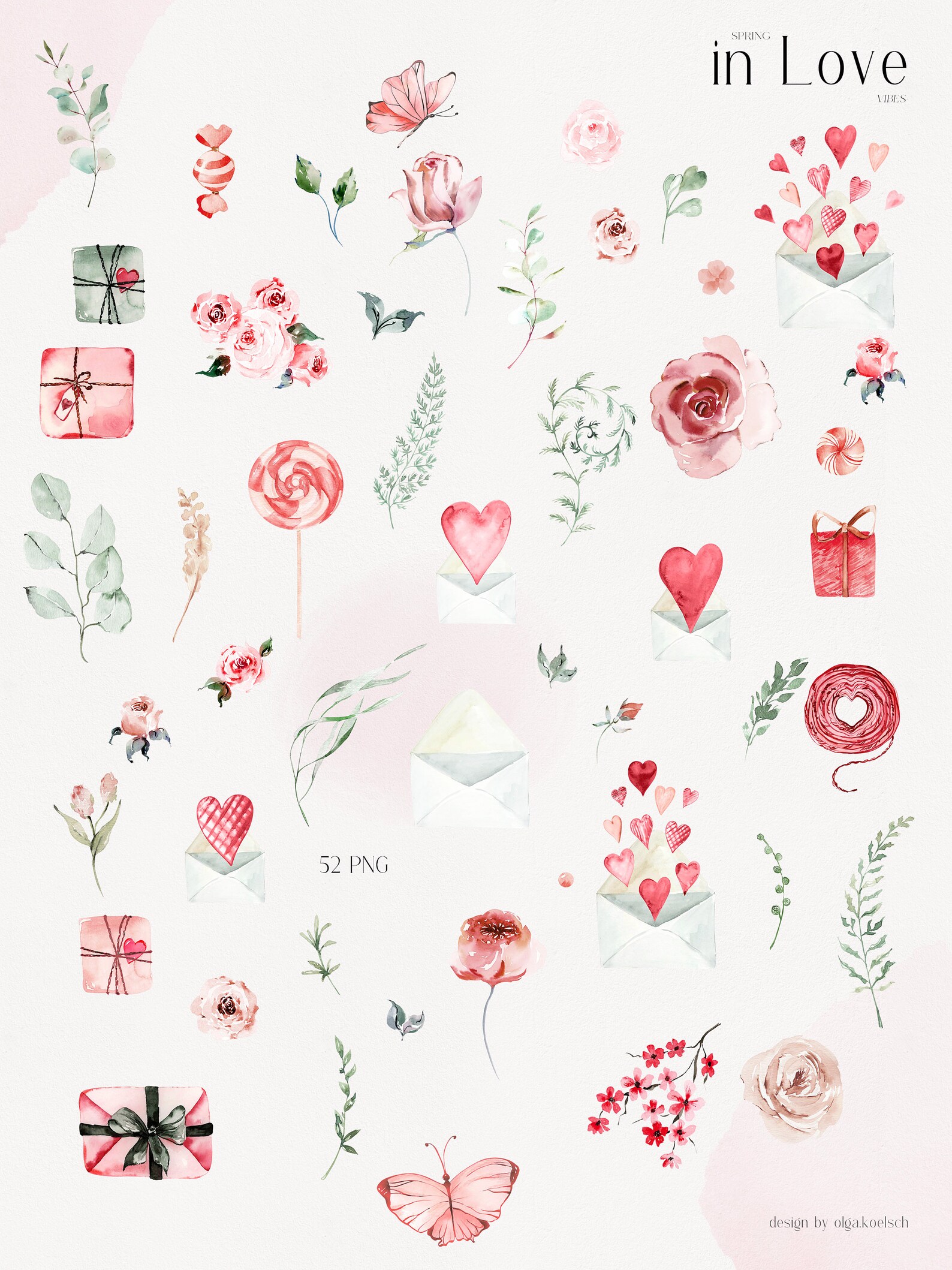 Watercolor Pink Heart Clipart Valentine's Day Png - Etsy