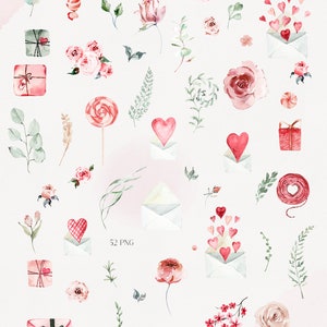Watercolor Pink Heart Clipart, Valentine's Day Png, Watercolor Floral ...