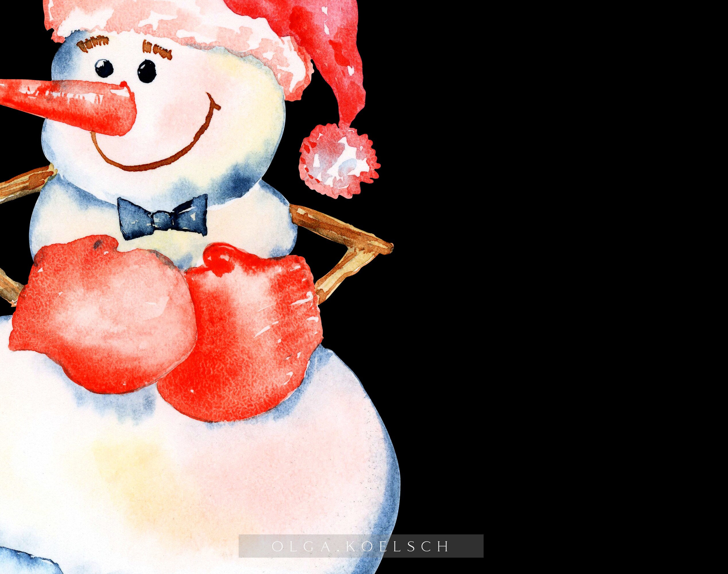 Watercolor Snowman Clipart Cute Christmas Diy Winter Clipart - Etsy