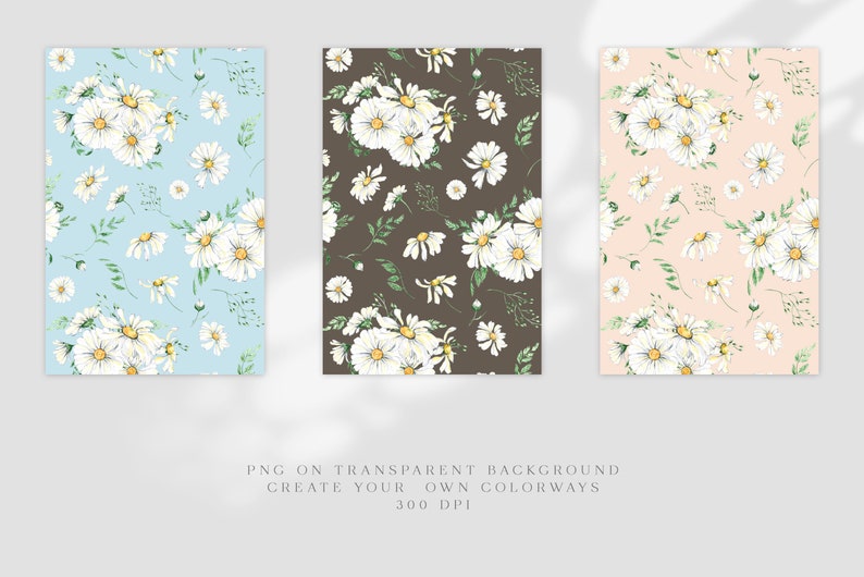 Watercolor Daisy Digital Paper Boho Daisies Seamless Pattern - Etsy